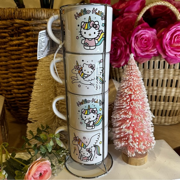 Hello Kitty | Dining | Hello Kitty Stacked Ceramic Mugs Cups Set Of 4 ...